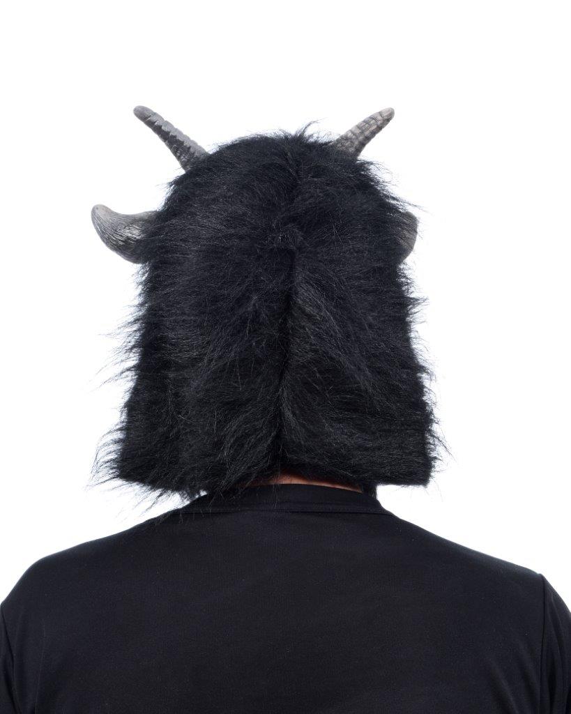 Cute Black Faun Satyr Goat Headpiece Latex Face Mask - Zagone Studios, LLC