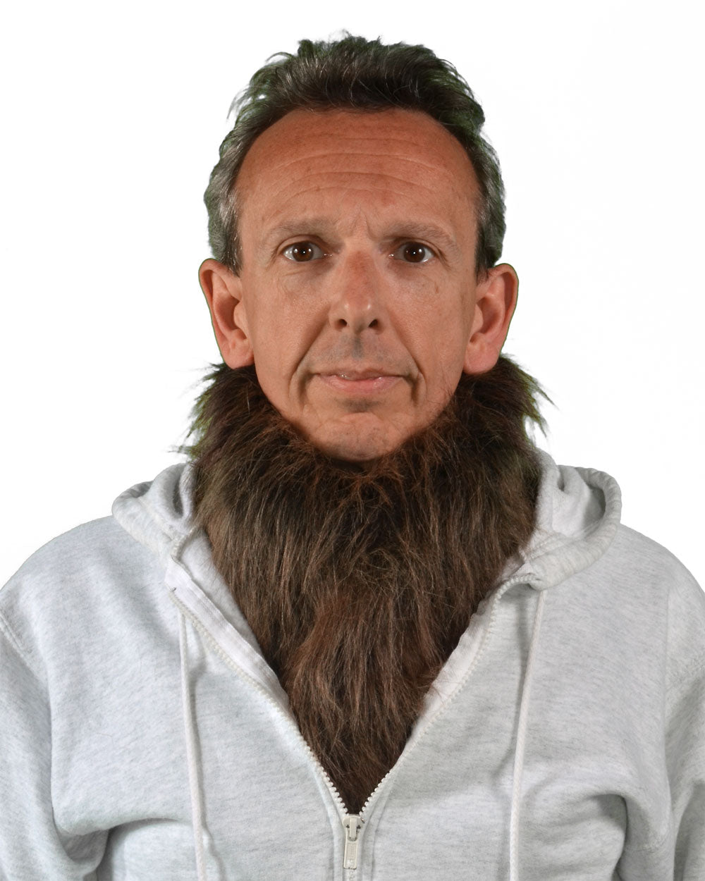 WolfMan Werewolf Costume with Wolf Man Latex Mask, Brown Faux Fur Coll ...