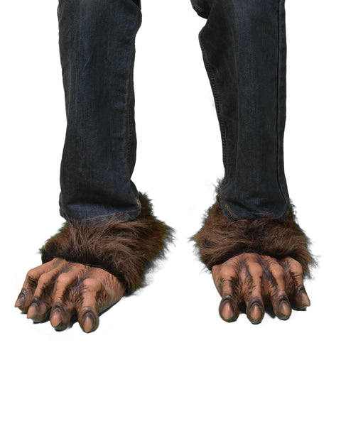 Brown Werewolf Feet, Latex and Faux Fur Beast Claws Paws - Zagone ...