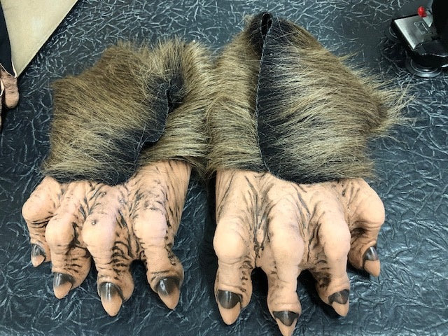 Brown Werewolf Feet, Latex and Faux Fur Beast Claws Paws - Zagone ...