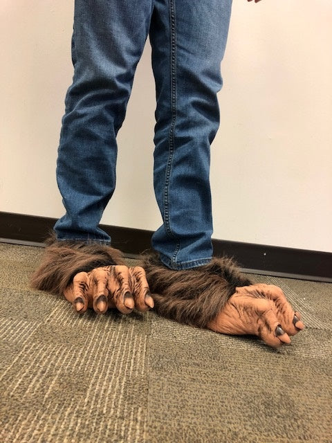 Brown Werewolf Feet, Latex and Faux Fur Beast Claws Paws - Zagone ...