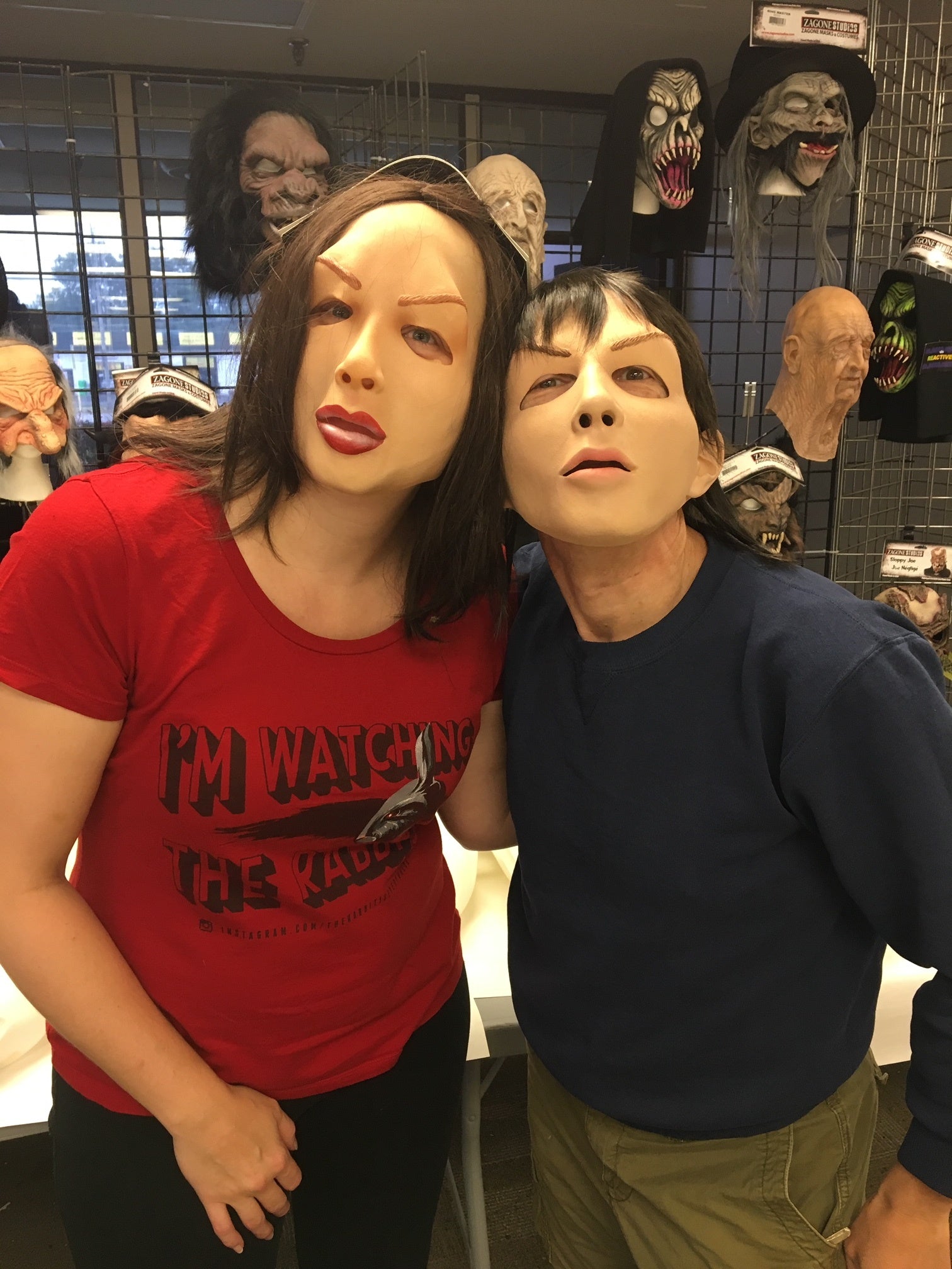 Alex, Latex Female or Male Character Face Mask with Attached Wig ...