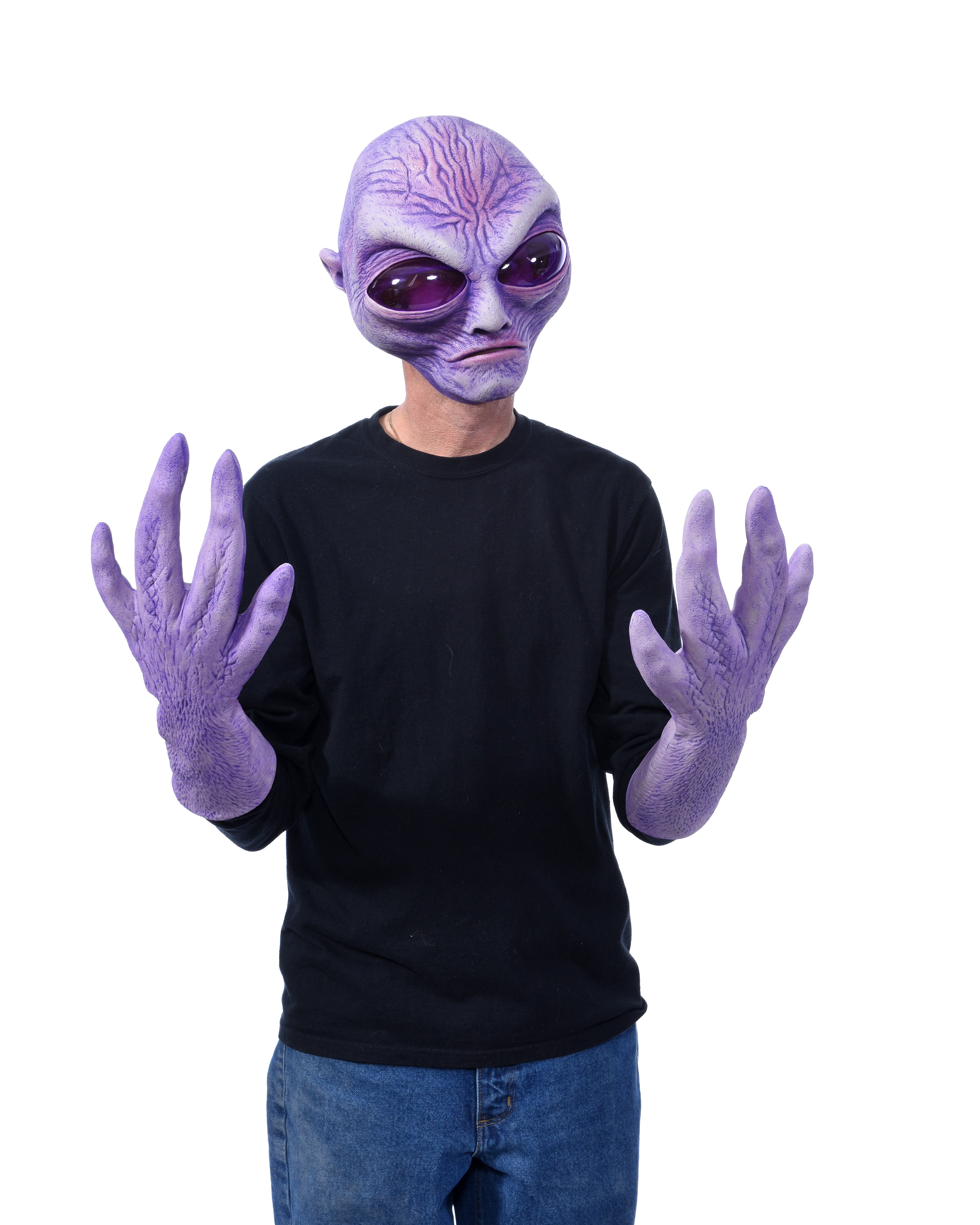 Pluto Alien Costume Kit, Latex Alien Mask with Extended Alien Latex Ha ...