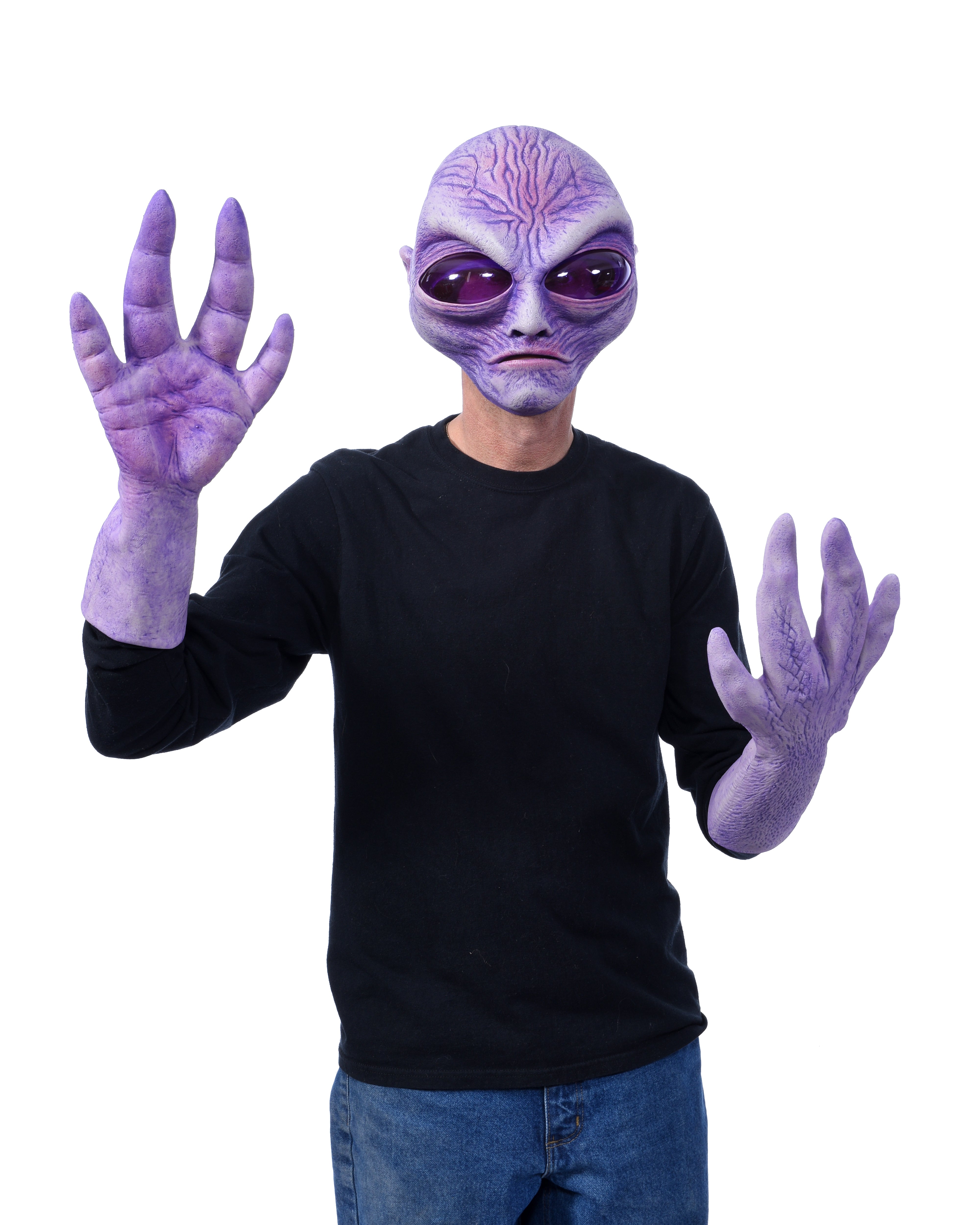 Pluto Alien Costume Kit, Latex Alien Mask with Extended Alien Latex Ha ...